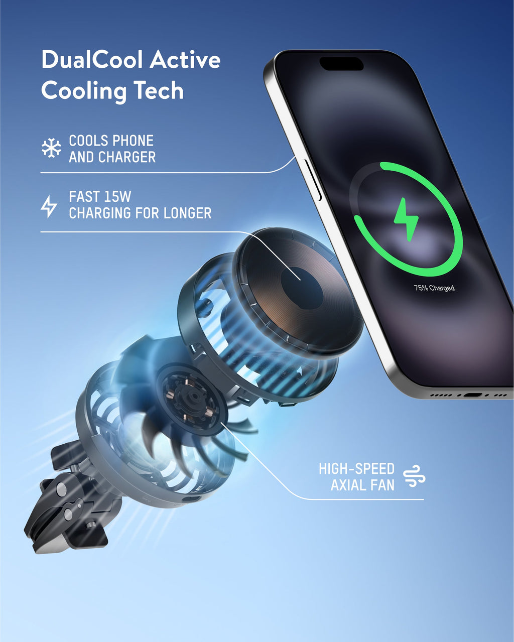 Mous | Qi2 Wireless Vent Car Mount - Fast Charging Air Vent Clip | Mous