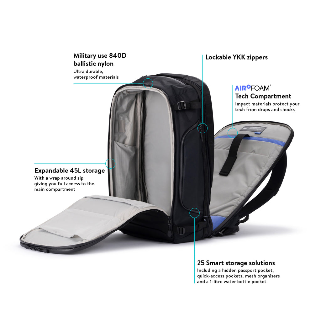 Mous | Optimal Travel Backpack | Expandable Storage | AiroFoam Tech | Mous